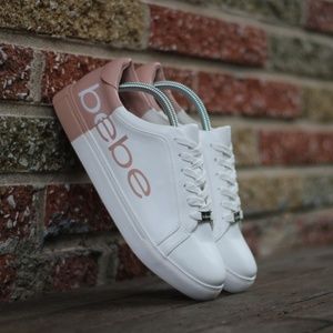 bebe | Shoes | Bebe Sport Womens Charley Laceup Sneakers Pink | Poshmark